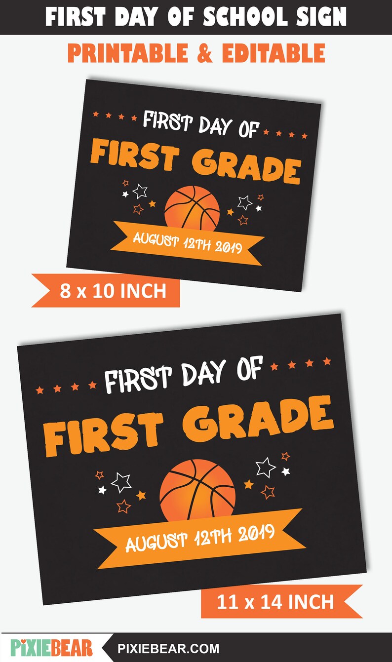 Printable Back to School Sign First Day of School Sign - Etsy