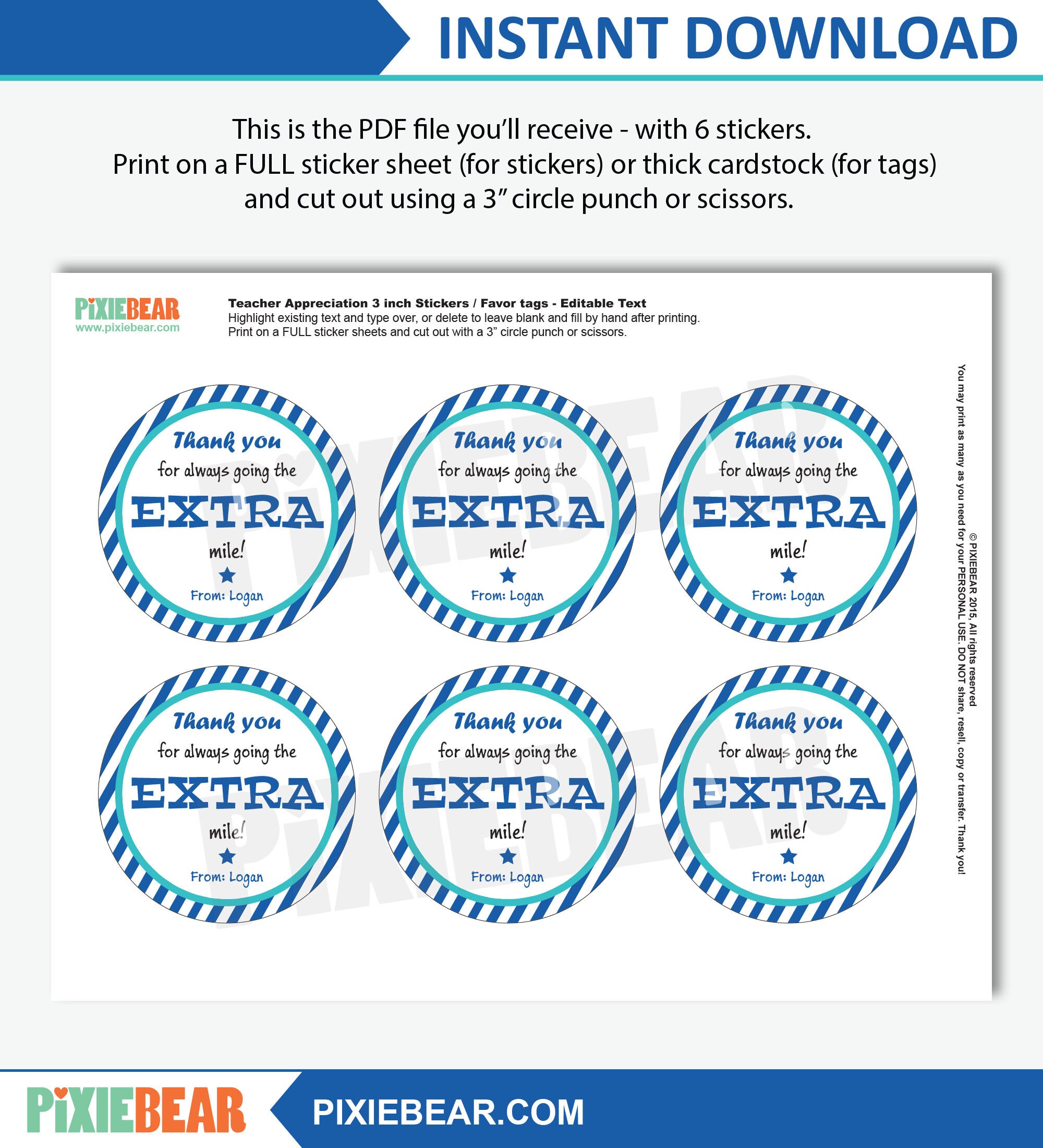 Teacher Appreciation Gum Tag Printable Extra Teacher | Etsy