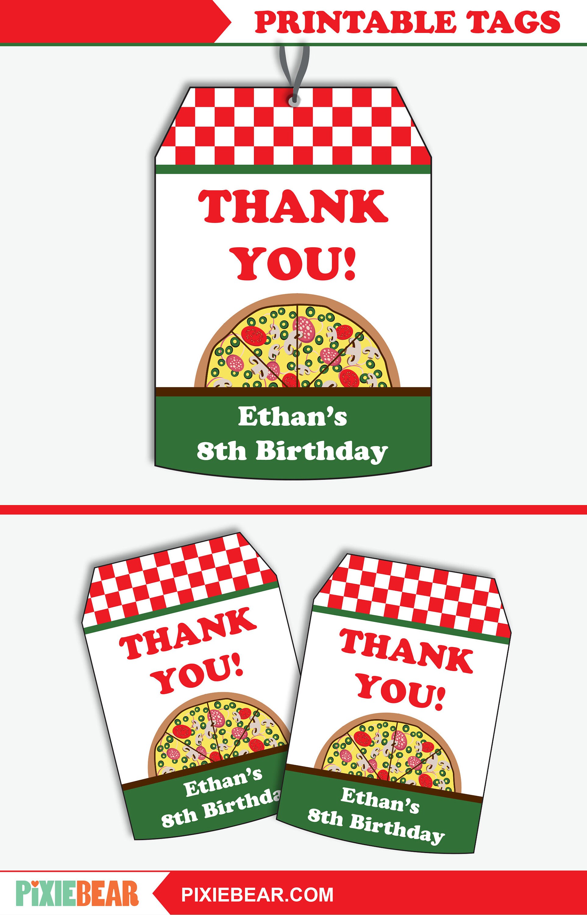 Pizza Party Favors Pizza Favor Tags Pizza Party Pizza | Etsy