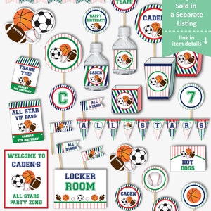 All Star Birthday Banner Printable Sport Banner for an All Stars Party ...