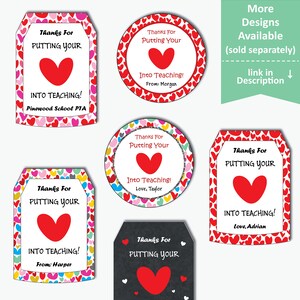 Heart Teacher Appreciation Gift Tag Printable Teacher - Etsy