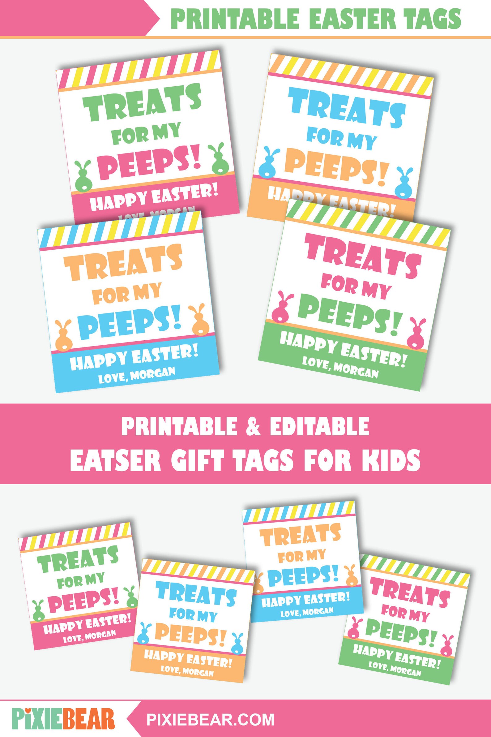 Easter Treat Tags Printable Easter Tags for Class - Etsy