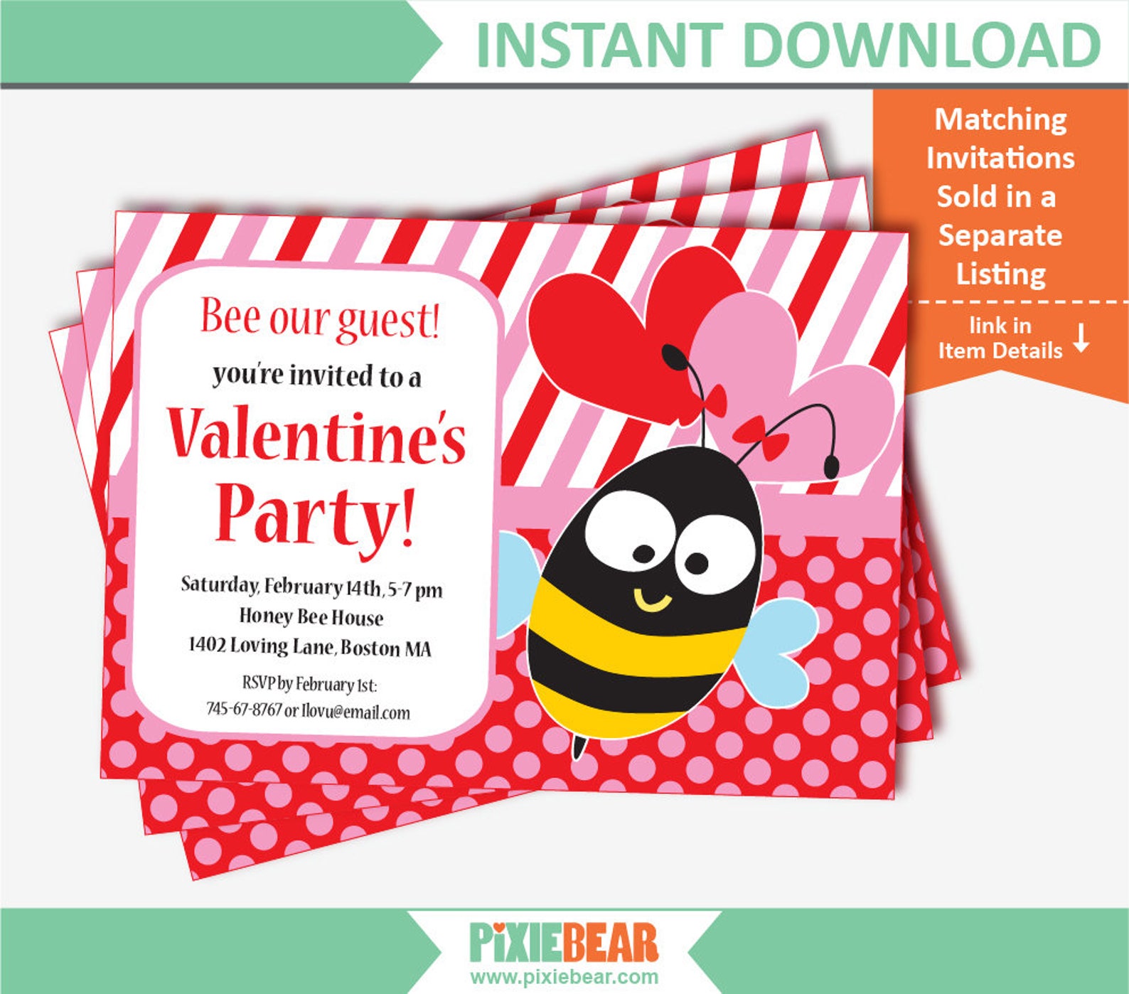 Bee Valentine Cards Kids Valentines Cards Valentines Day | Etsy