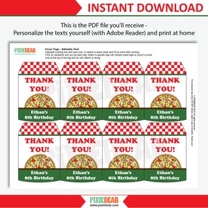 Pizza Party Favors Pizza Favor Tags Pizza Party Pizza | Etsy