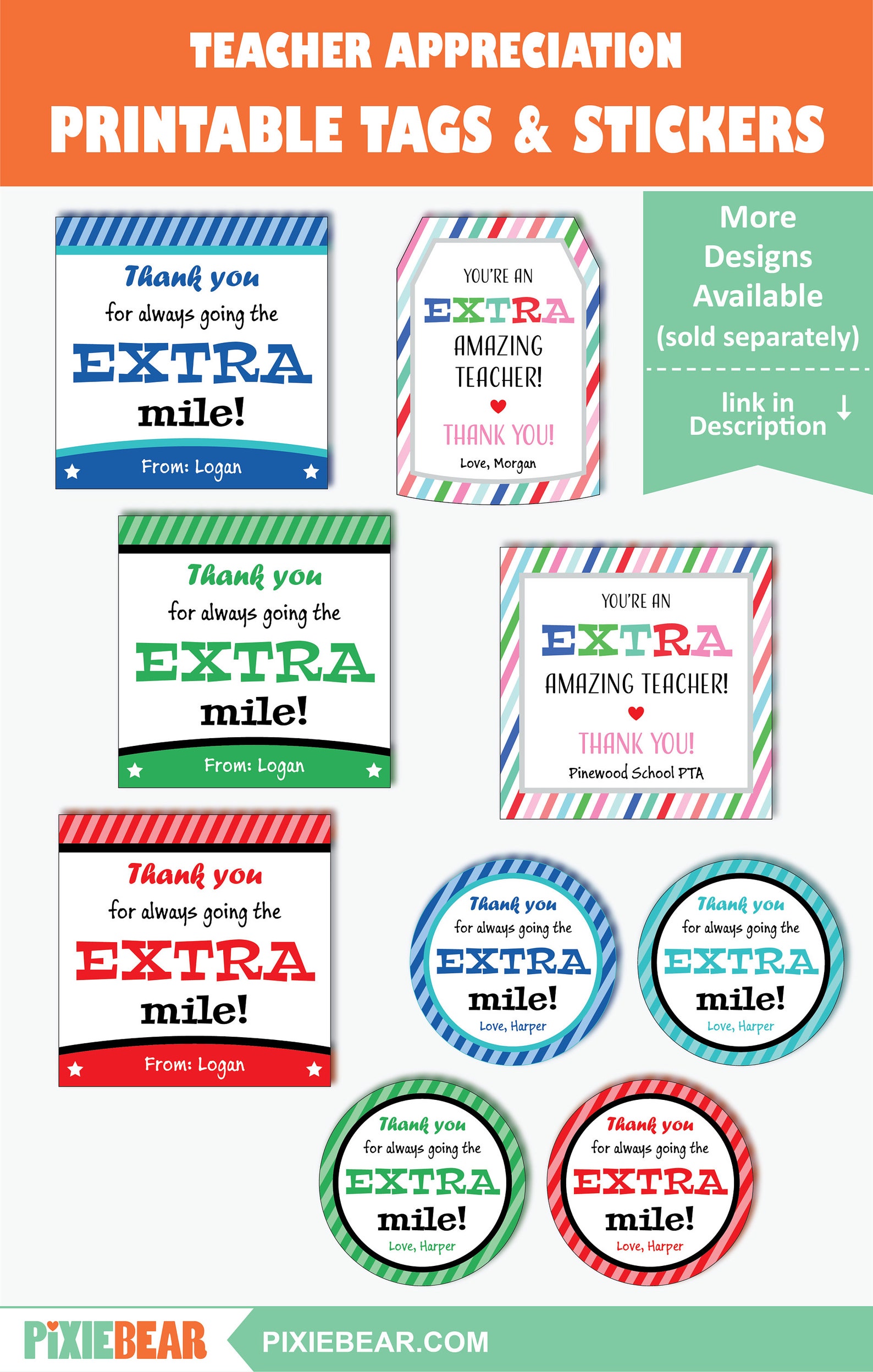 Teacher Appreciation Gum Tag Printable Extra Teacher - Etsy