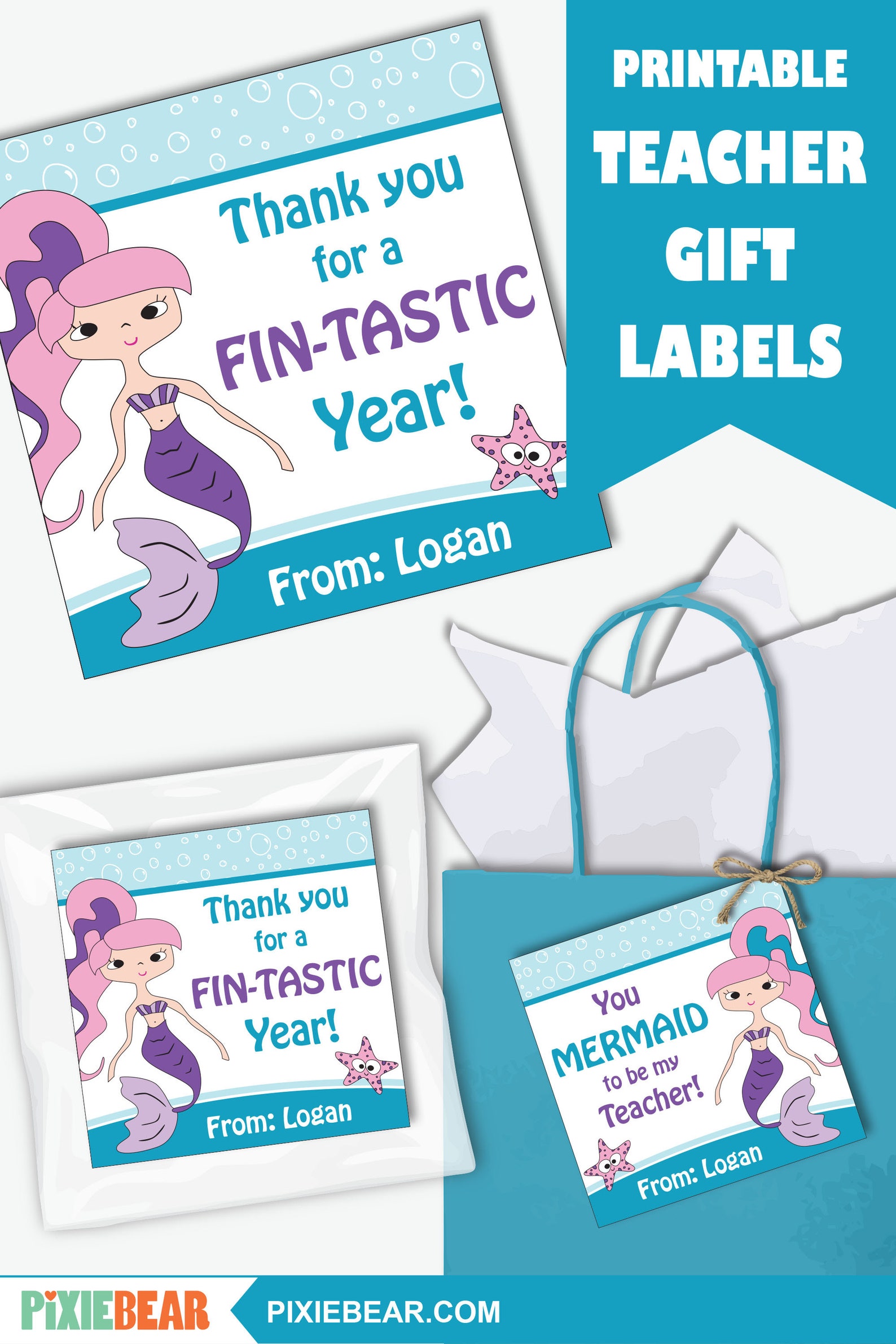 Mermaid Teacher Appreciation Tag Printable Teacher - Etsy Israel