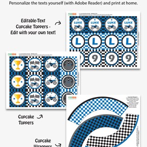 Dirt Bike Cupcake Toppers Printable Motocross Birthday Decorations ...