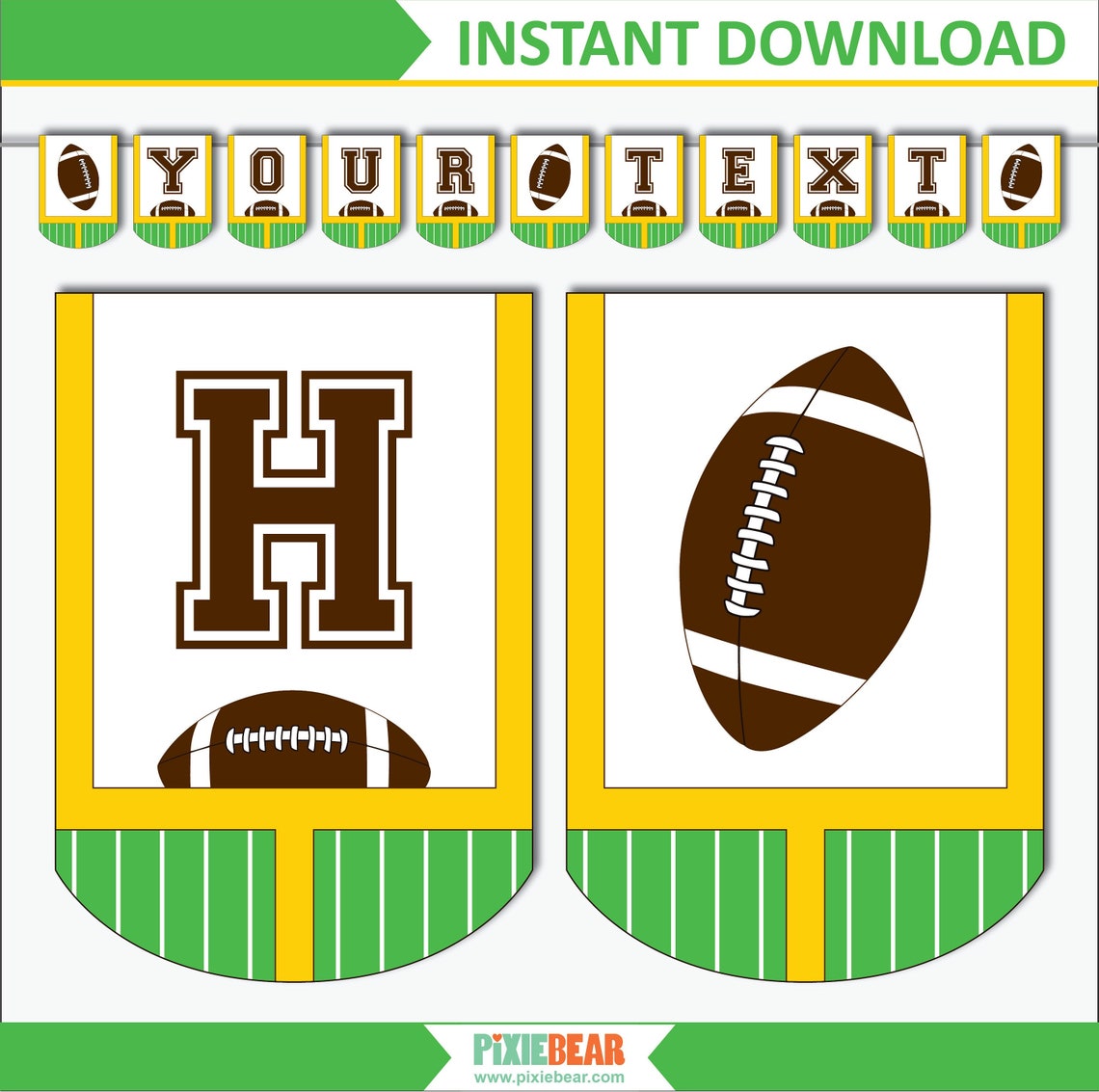 Football Party Banner Printable Banner for a Football - Etsy