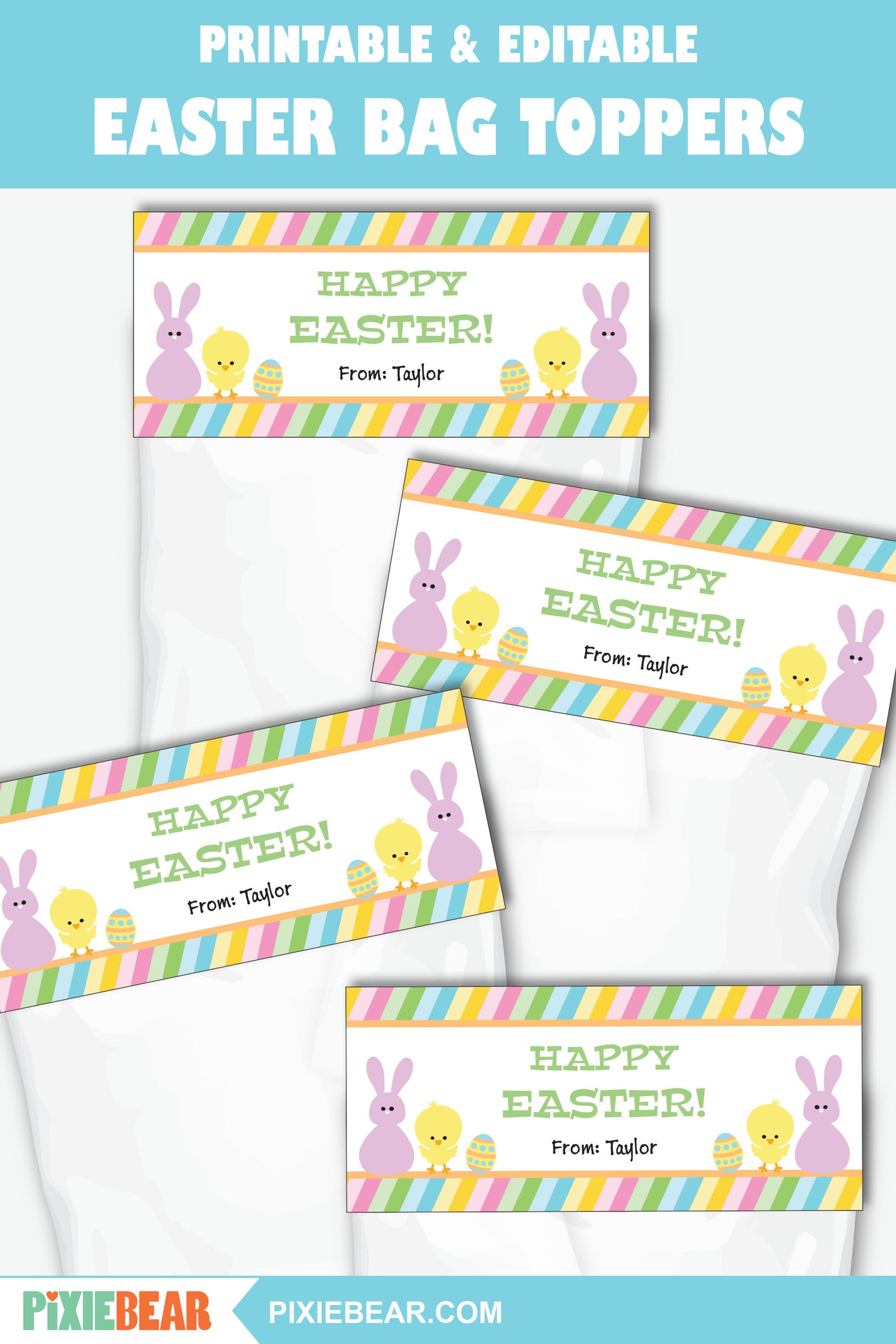 Easter Treat Bag Toppers Printable Easter Treat Toppers for | Etsy