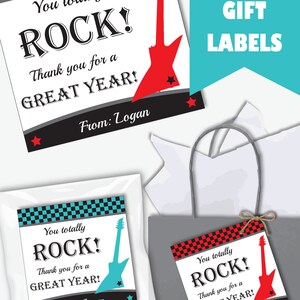 Music Teacher Appreciation Tags Printable Teacher Rock Star Thank You ...