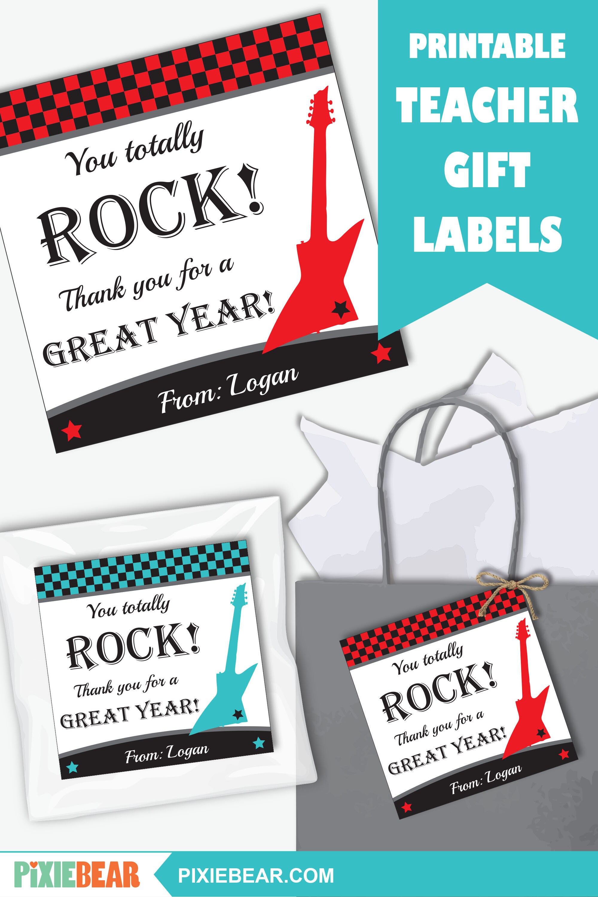 Music Teacher Appreciation Tags Printable Teacher Rock Star | Etsy