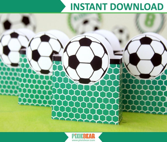 Soccer Favor Box Printable Party Bags Goodie Bags Treat | Etsy