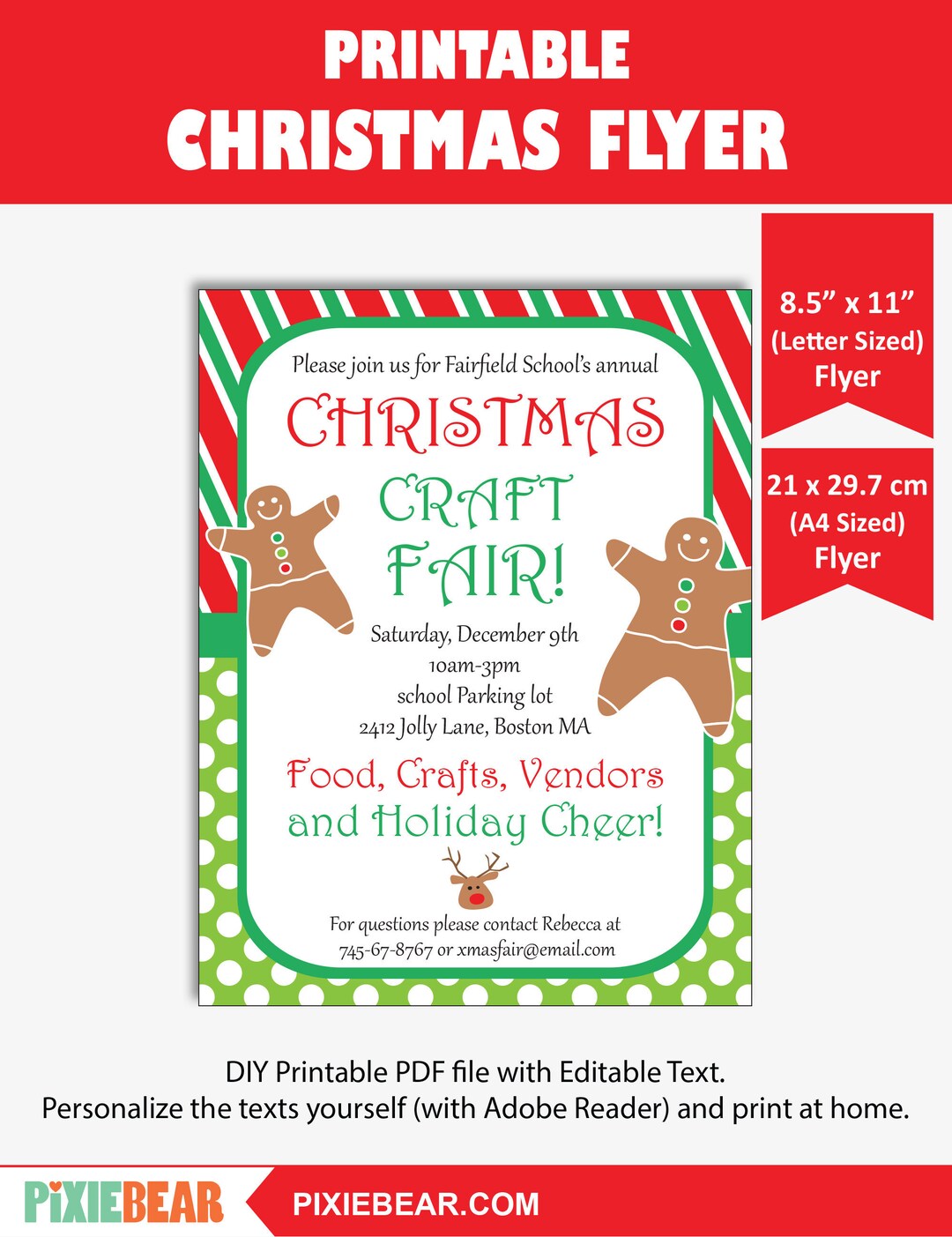 Christmas Flyer Printable Christmas Flyer Template christmas Flyer for ...