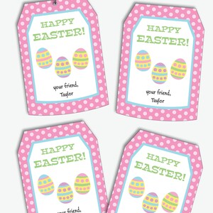 Printable Easter Egg Gift Tags Editable Happy Easter Treat Tags for ...