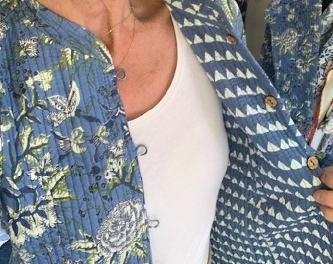 Short Quilted Jacket / Batwing / 100% Cotton / Jacket With Pockets ...