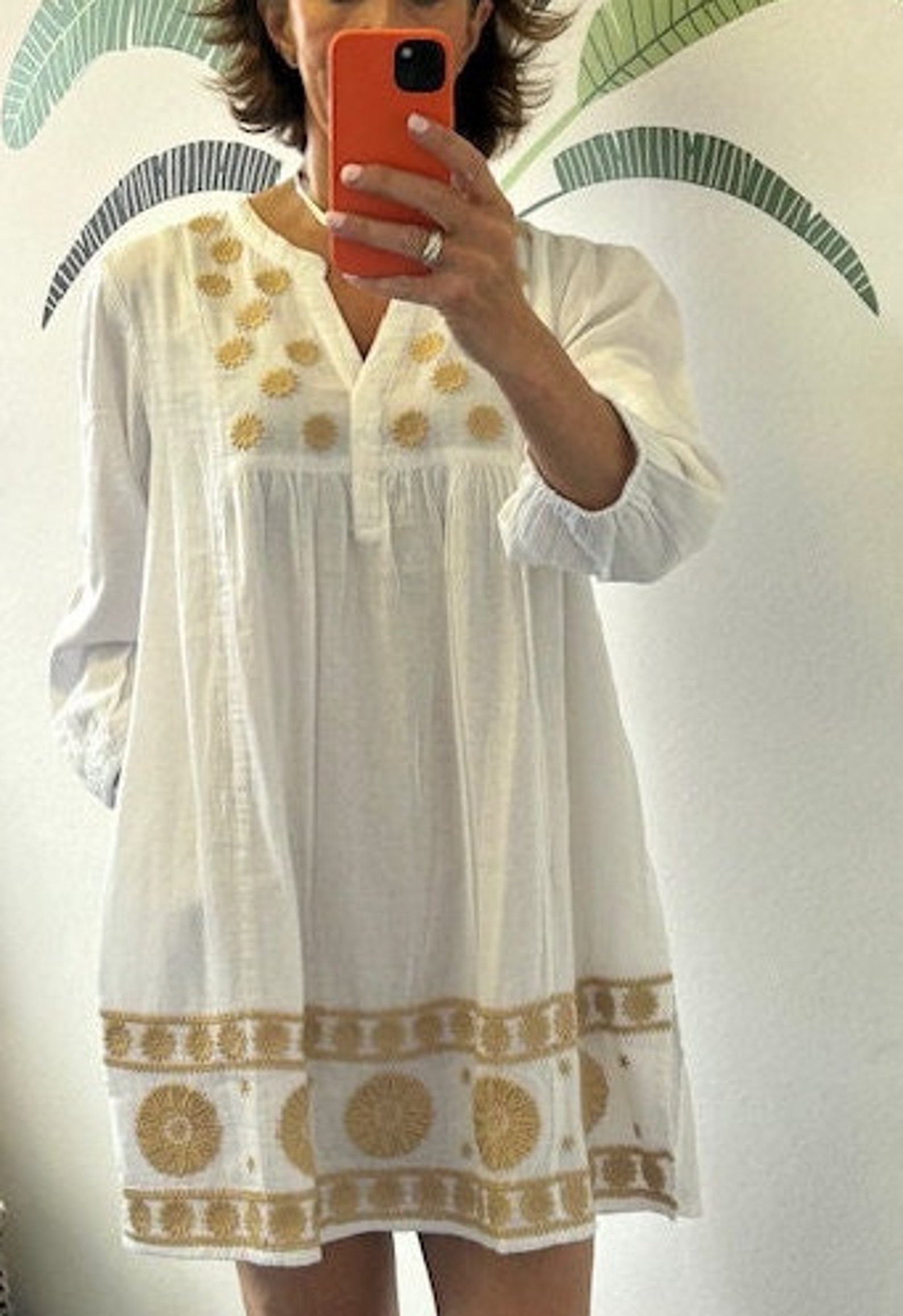 Kaftan, White, Hand Embroidered Beach Kaftan, Beach Cover-up. Boho Chic ...