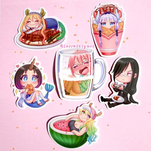 Dragon Maid Stickers Tohru Kanna Lucoa Elma Miss | Etsy