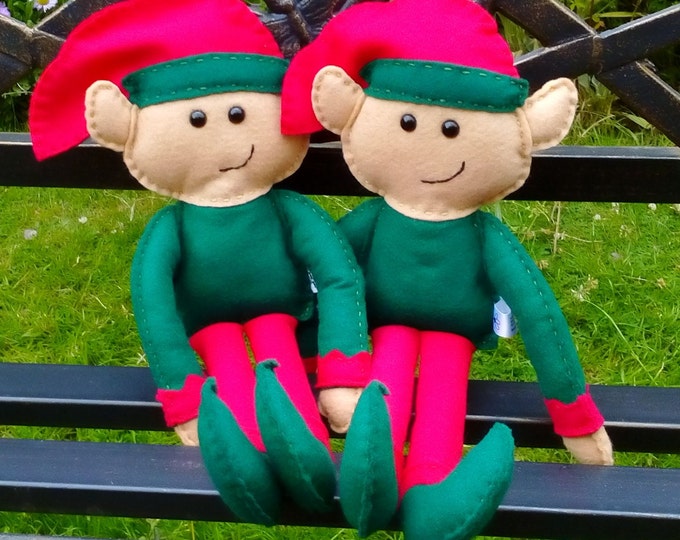 Felt Elf Christmas Elf CE Tested Soft Toy Elf Doll Red - Etsy