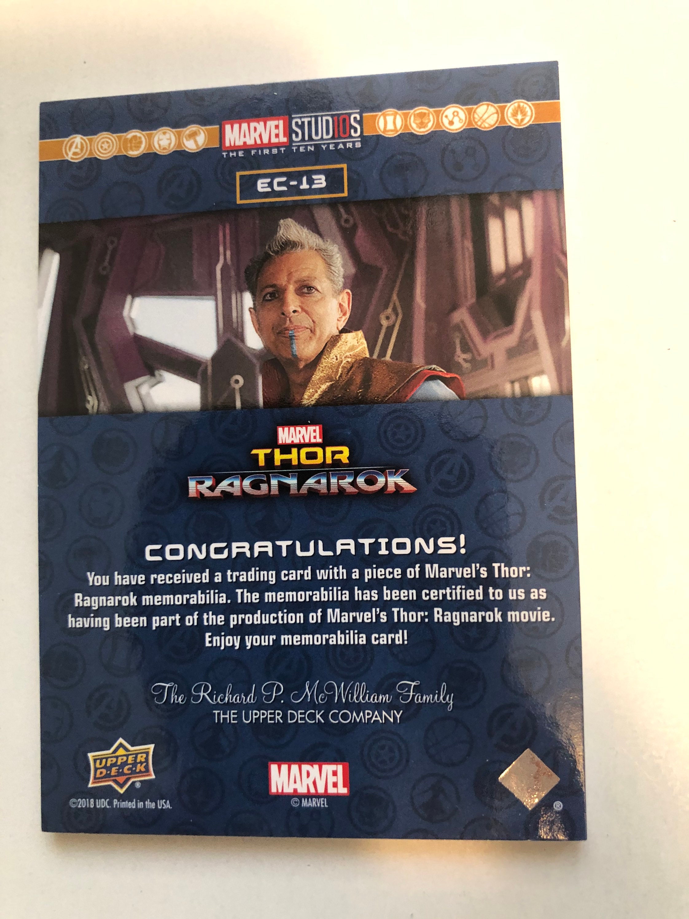 Thor Marvel Movie Rare Grandmaster Costume Insert Card - Etsy