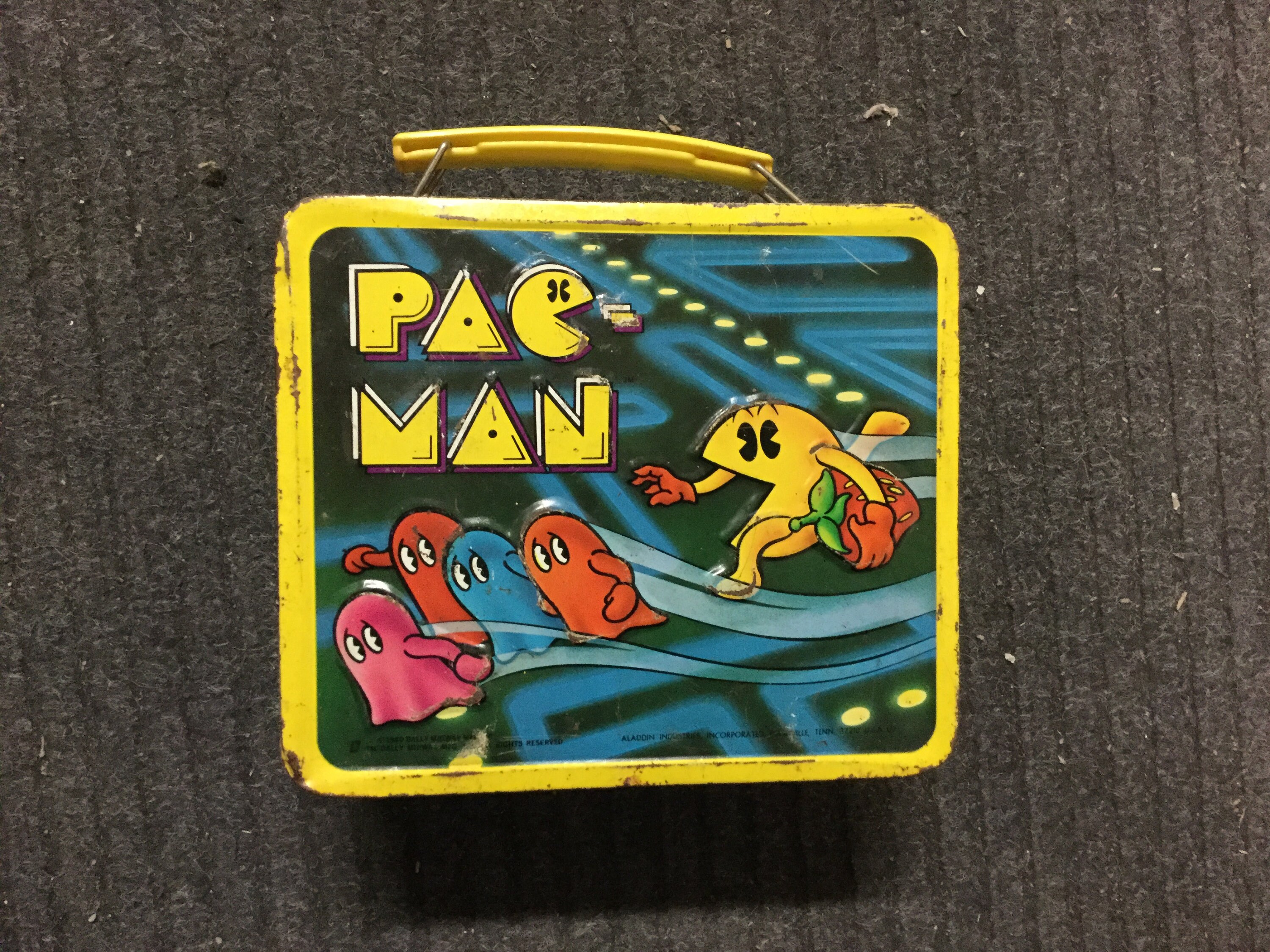 Pac-man Rare Metal Lunch Box With Thermos 1980s - Etsy