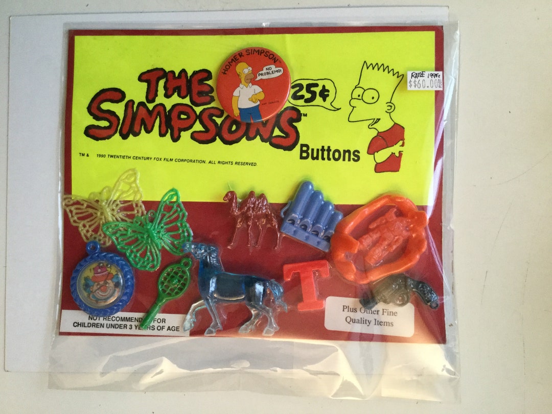 The Simpsons Button and Toy Vending Display 1990 - Etsy