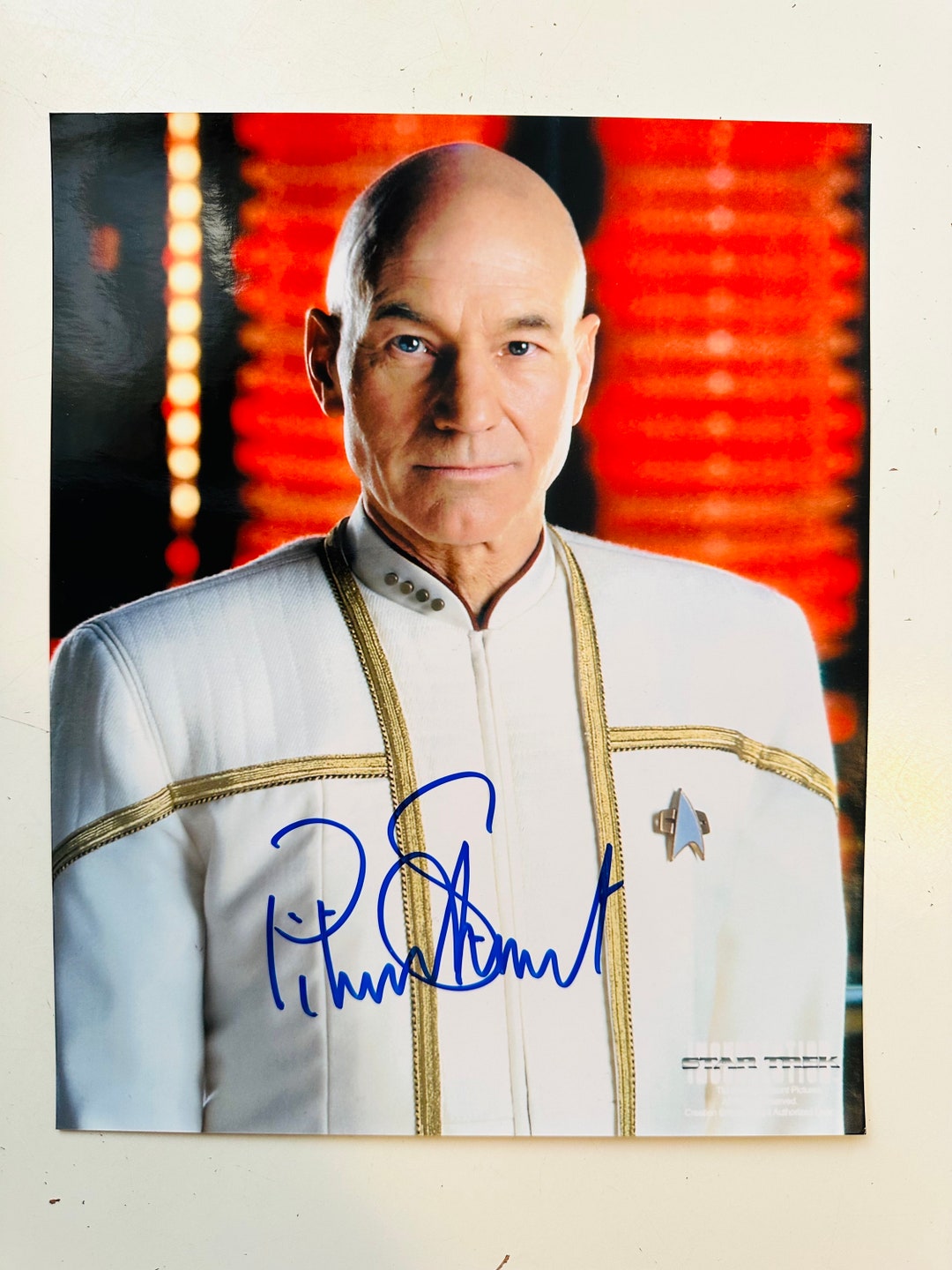 Foto autografiada de Patrick Stewart 10X15. Star Trek