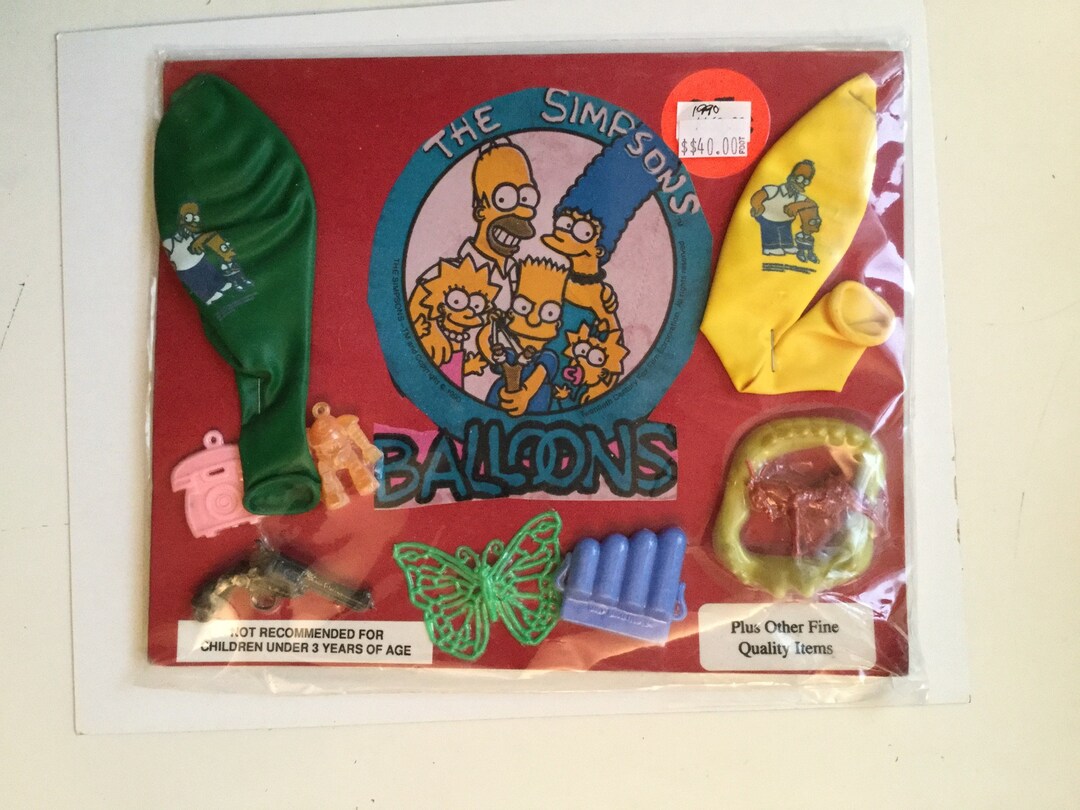 The Simpsons Rare Balloons and Toys Vending Display 1990 - Etsy
