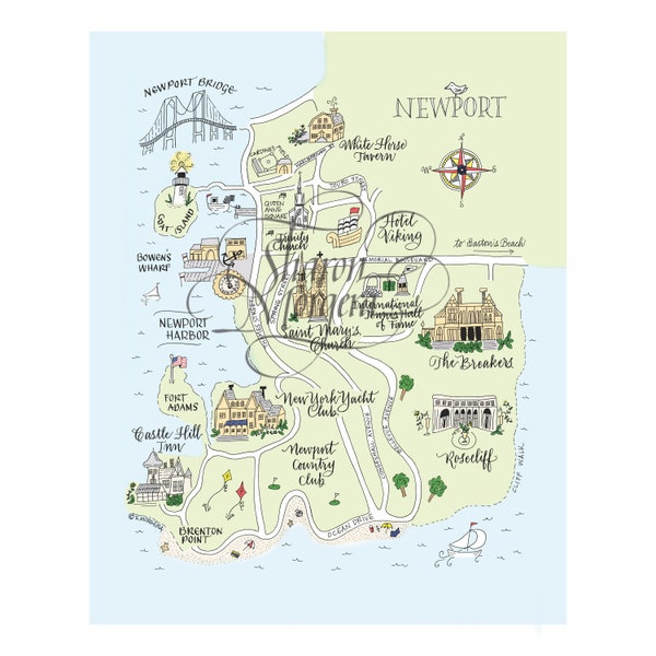 Newport Map - Etsy
