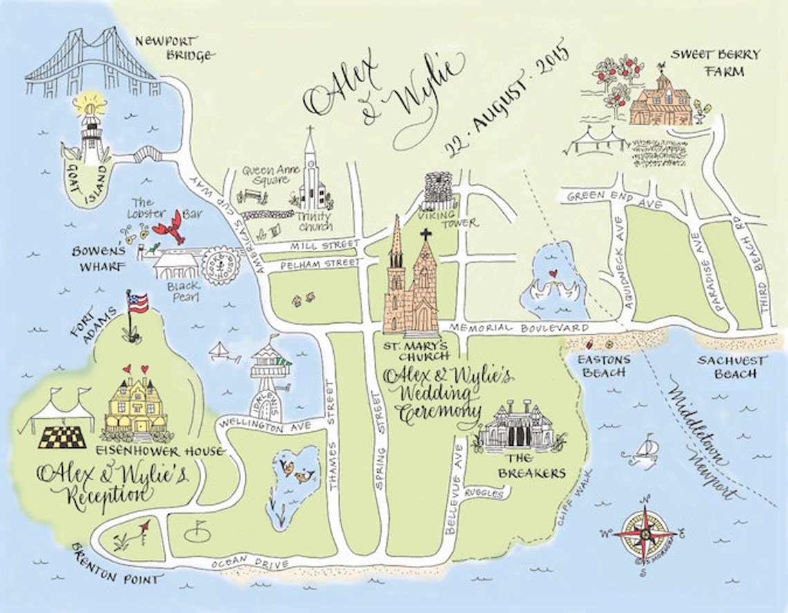 Custom Map Full Color Custom Designed and Illustrated Map - Etsy