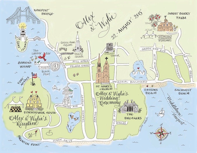 Custom Map Full Color Custom Designed and Illustrated Map - Etsy