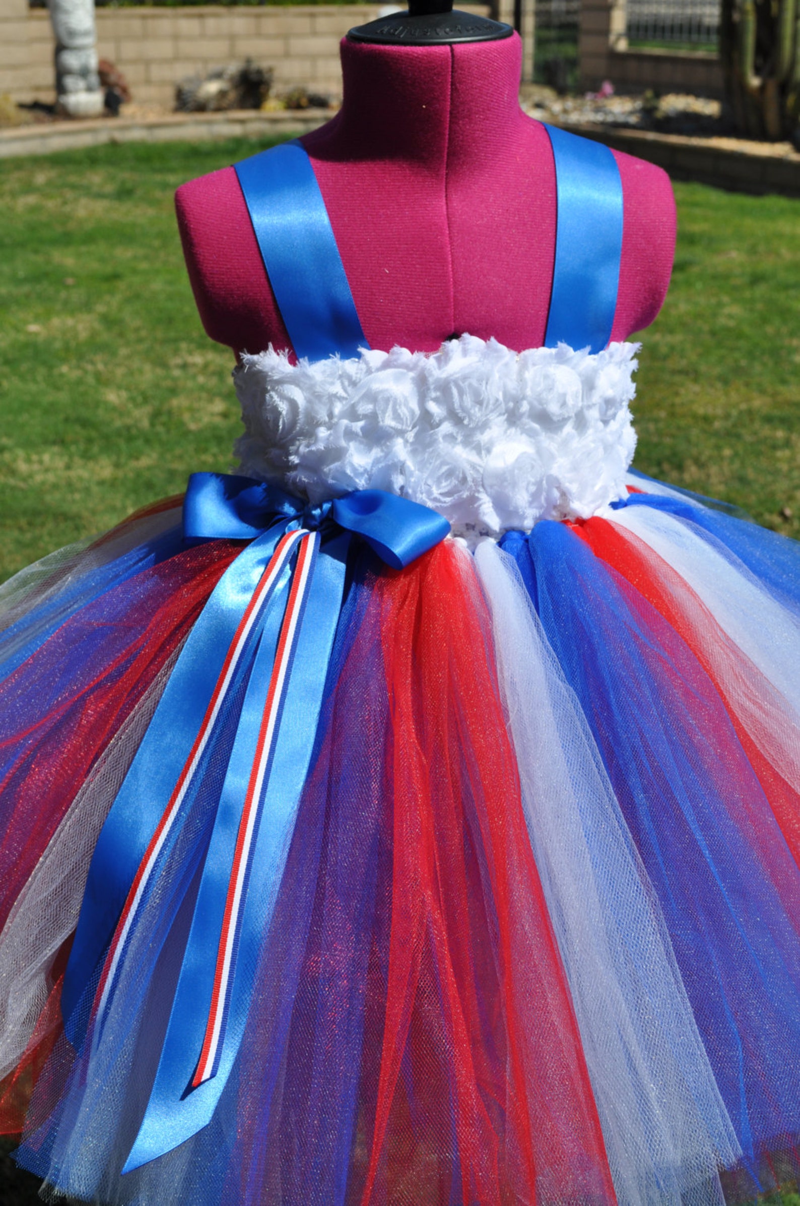 Girls Patriotic Dress, Red White Blue Toddler Dress, 4th of July Flower ...