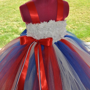 Girls Patriotic Dress, Red White Blue Toddler Dress, 4th of July Flower ...