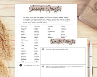 Character Strengths Worksheet - Etsy