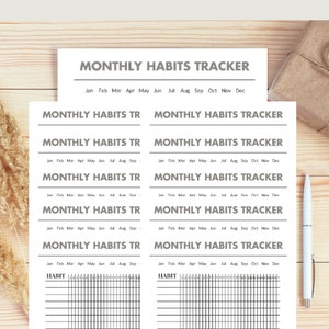 12 Month Habit & Mood Tracker|therapy Worksheets|counseling Resources ...