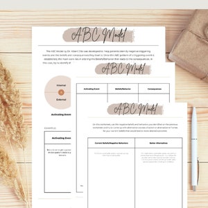 ABC Model|therapy Worksheets|counseling Resources|psychology|social ...