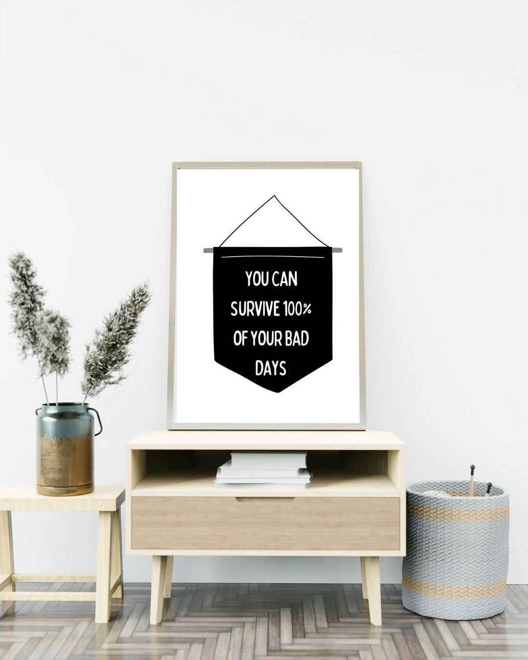 Therapy Office Decor: You Can Survive 100% of Bad Days Poster (digital ...