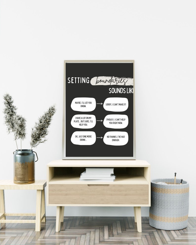 Setting Boundaries Sounds Like Poster Therapy Office Decor counseling ...