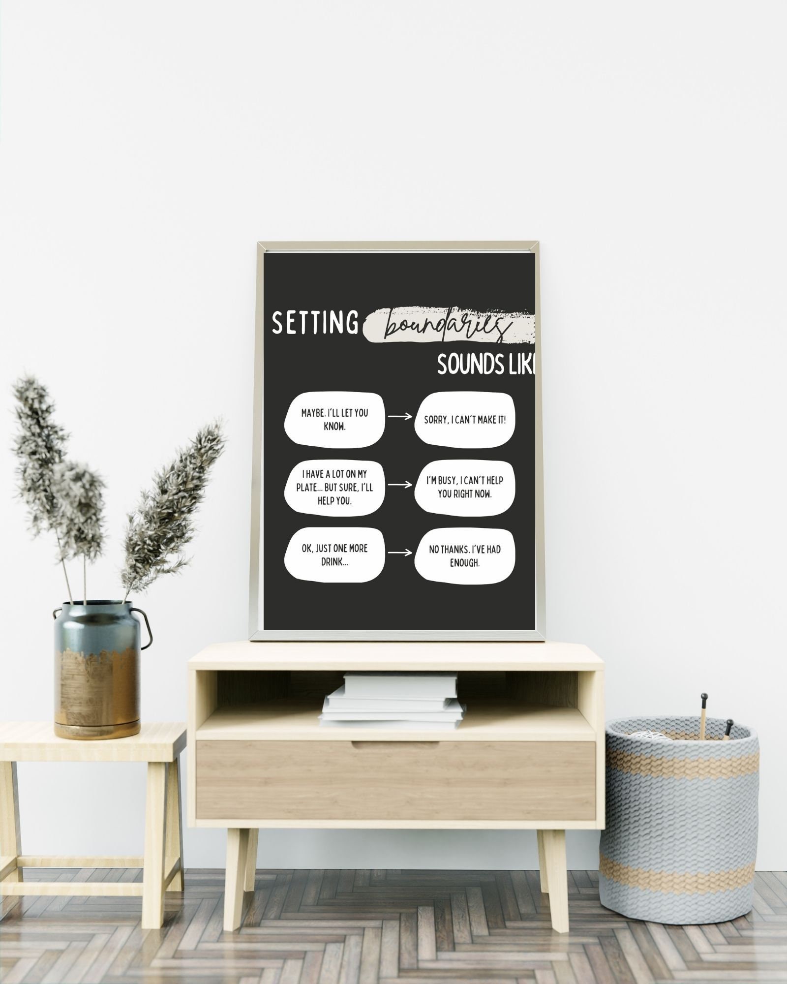 Setting Boundaries Sounds Like Poster Therapy Office Decor counseling ...