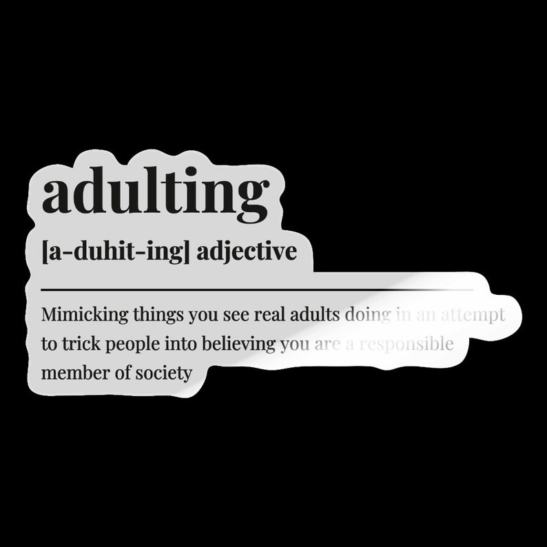 Adulting Definition Affirmation Therapy Sticker|mental Health Sticker ...