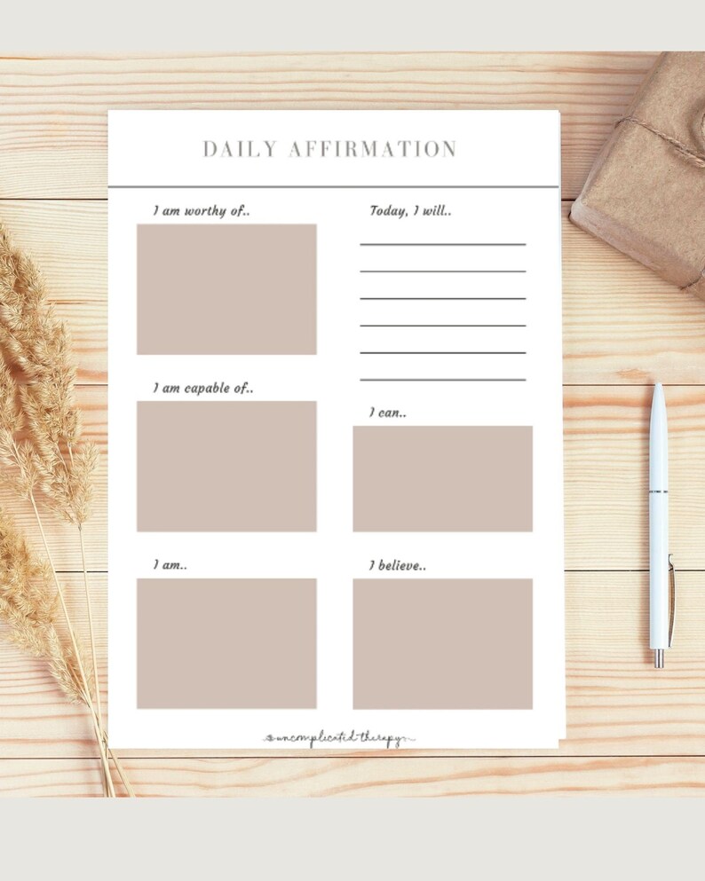 Daily Affirmations|therapy Worksheets|counseling Resources|psychology ...