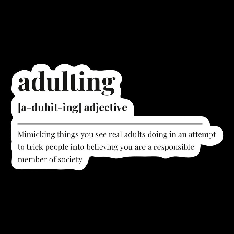 Adulting Definition Affirmation Therapy Sticker|mental Health Sticker ...