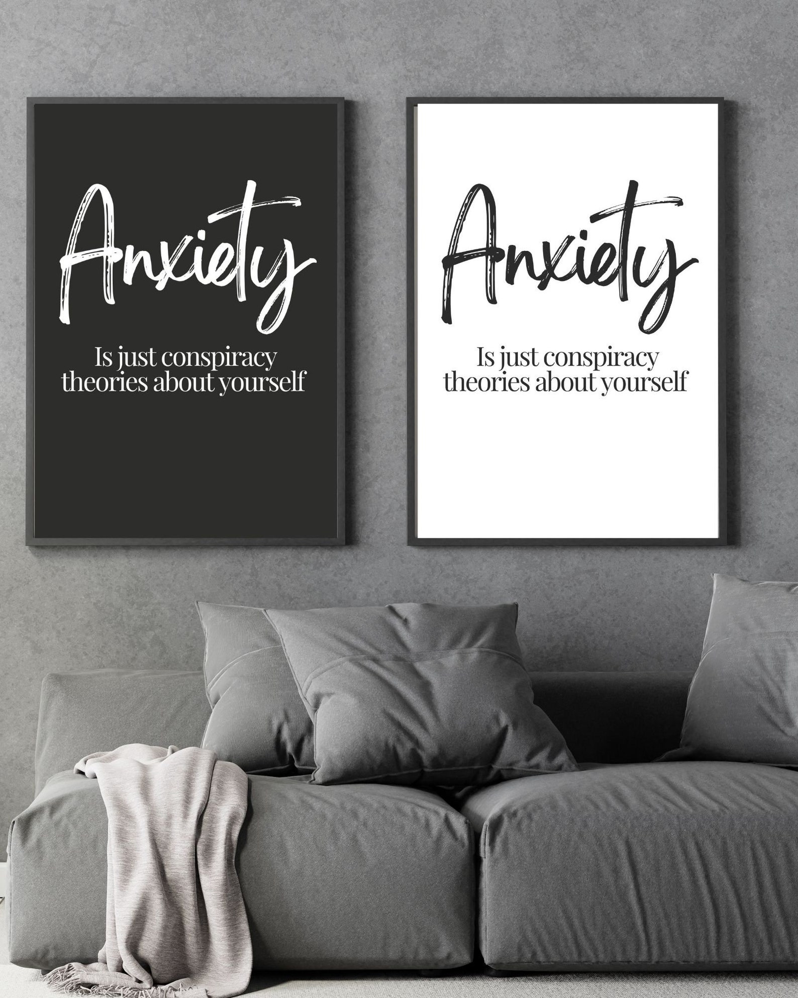 Anxiety is Conspiracy Theories| Poster| Therapy Humor Funny Quote ...
