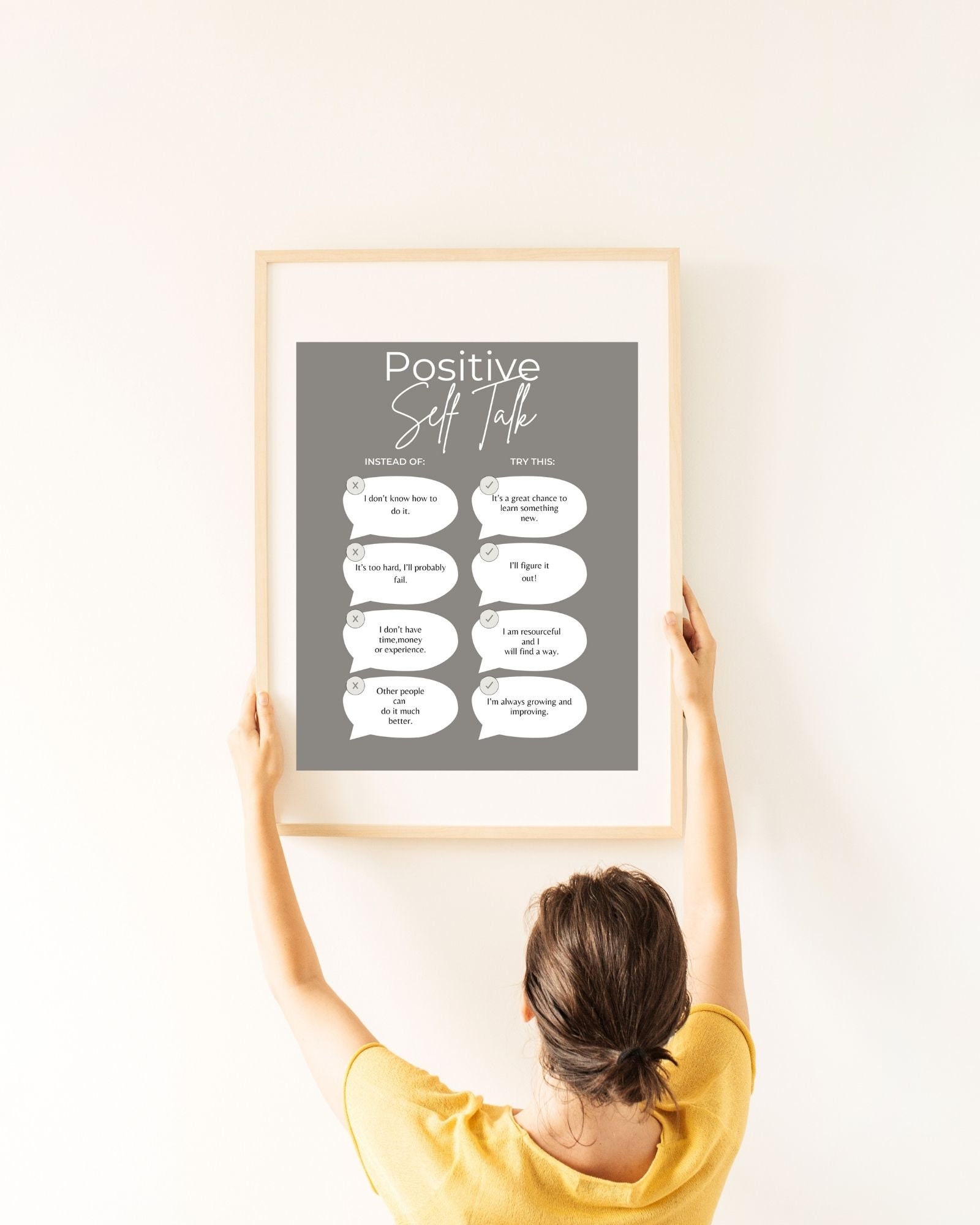 Positive Self Talk Poster, Therapy Office Decor, Counseling Office Wall ...