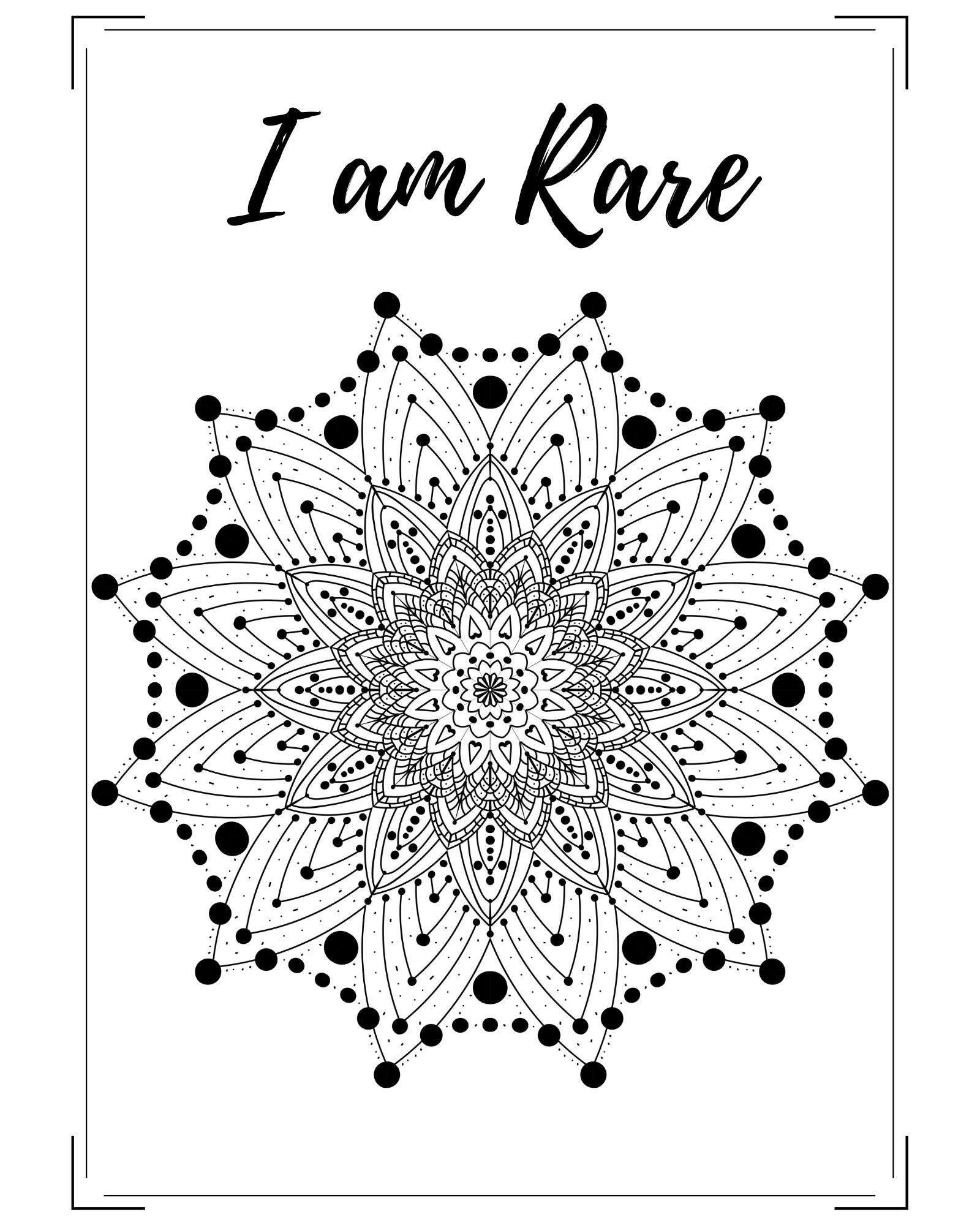 I Am Rare Colorablemandalapostertherapy Office Decor counseling Office ...