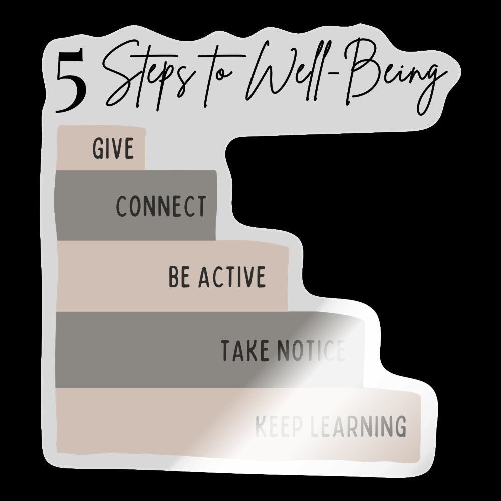 5 Steps to Well-being Therapy Sticker|mental Health Sticker|waterproof ...