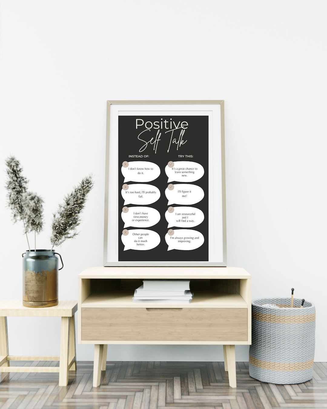 Positive Self Talk Mental Health Digital Print Poster|therapy ...
