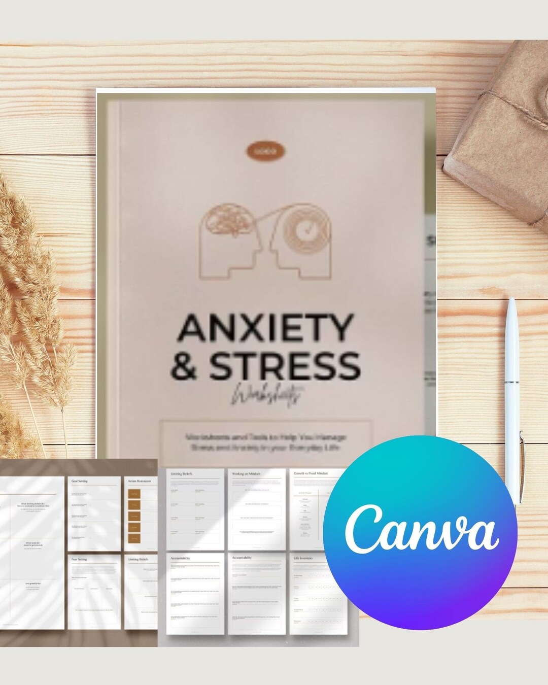 30 CANVA Stress & Anxiety| Therapy Worksheets| Counseling Resources ...