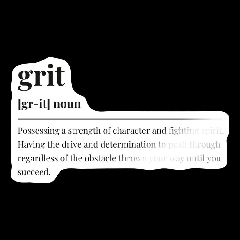 Grit Definition Affirmation Therapy Sticker|mental Health Sticker ...
