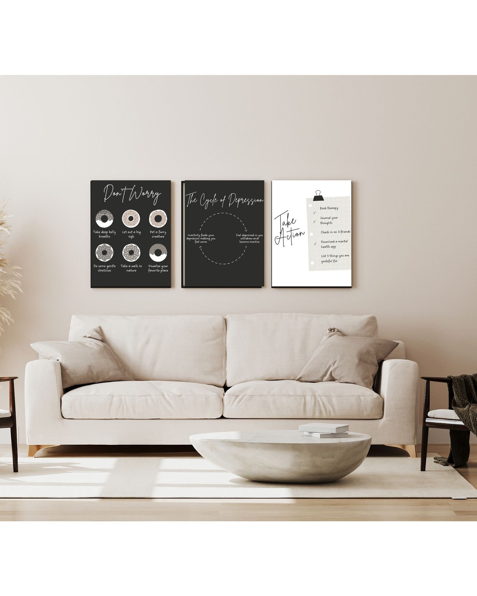 Donut Worry Poster Therapy Office Decor Counseling Office - Etsy