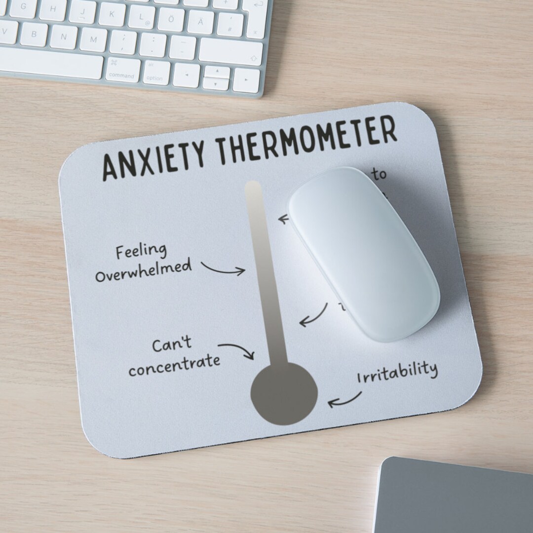 Anxiety Thermometer Mental Health Mouse Pad|mental Health Gift|gifts ...
